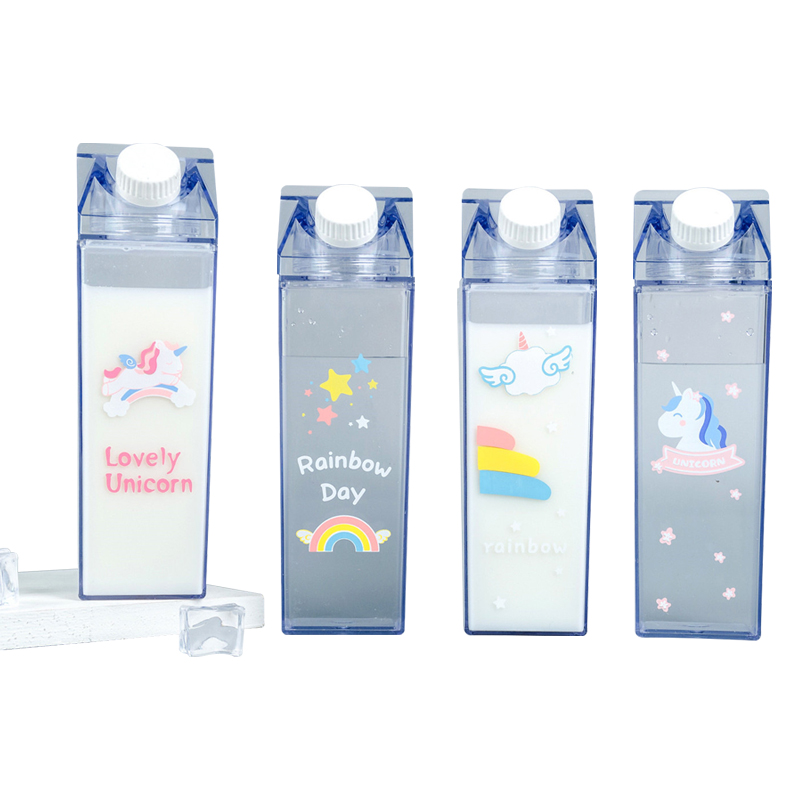 MWS04 500ml 1000ml Clear Milk Box Shape Plastic Water Bottle - Buy ...